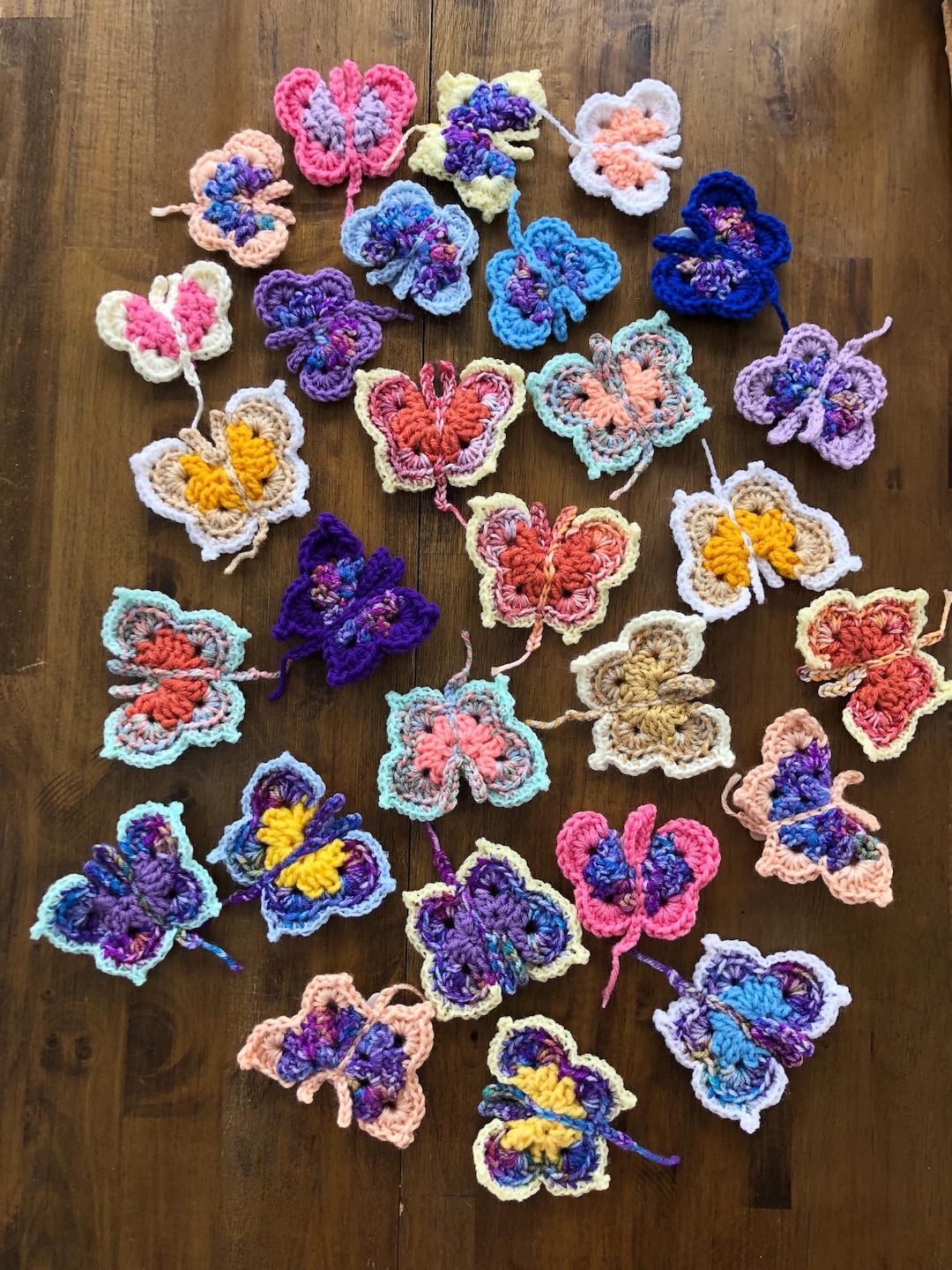 Crochet Butterfly Hair Clips. Cute and Colorful Little Hand Crocheted ...