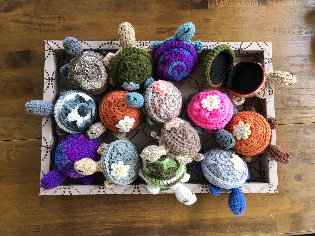 Turtle Coin Purse! Crochet Plushie Turtle Tuckaway With Secret Coin ...