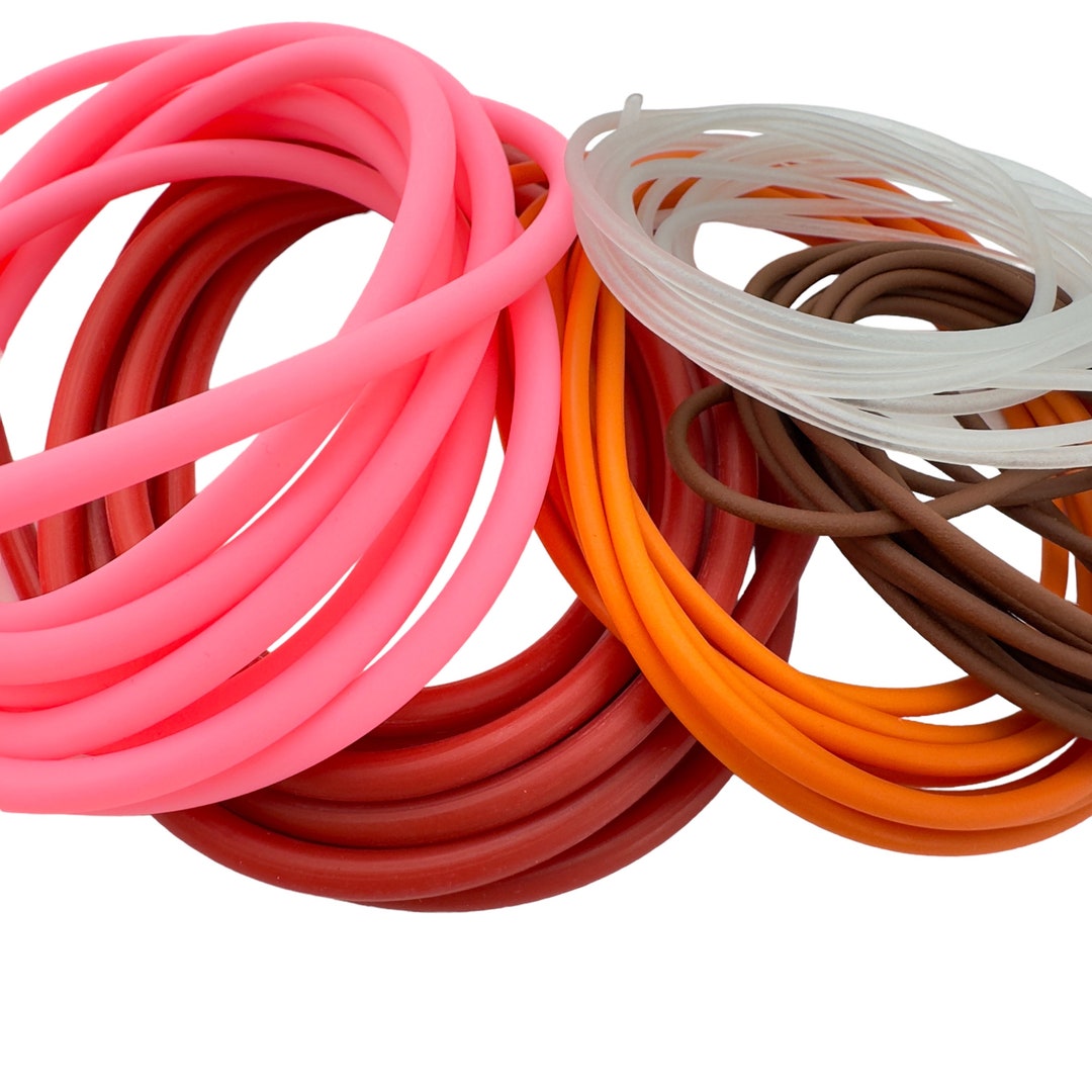 Hollow Rubber Tube Cord Memory Wire Cover Spacer Size Color Choice 6 ...