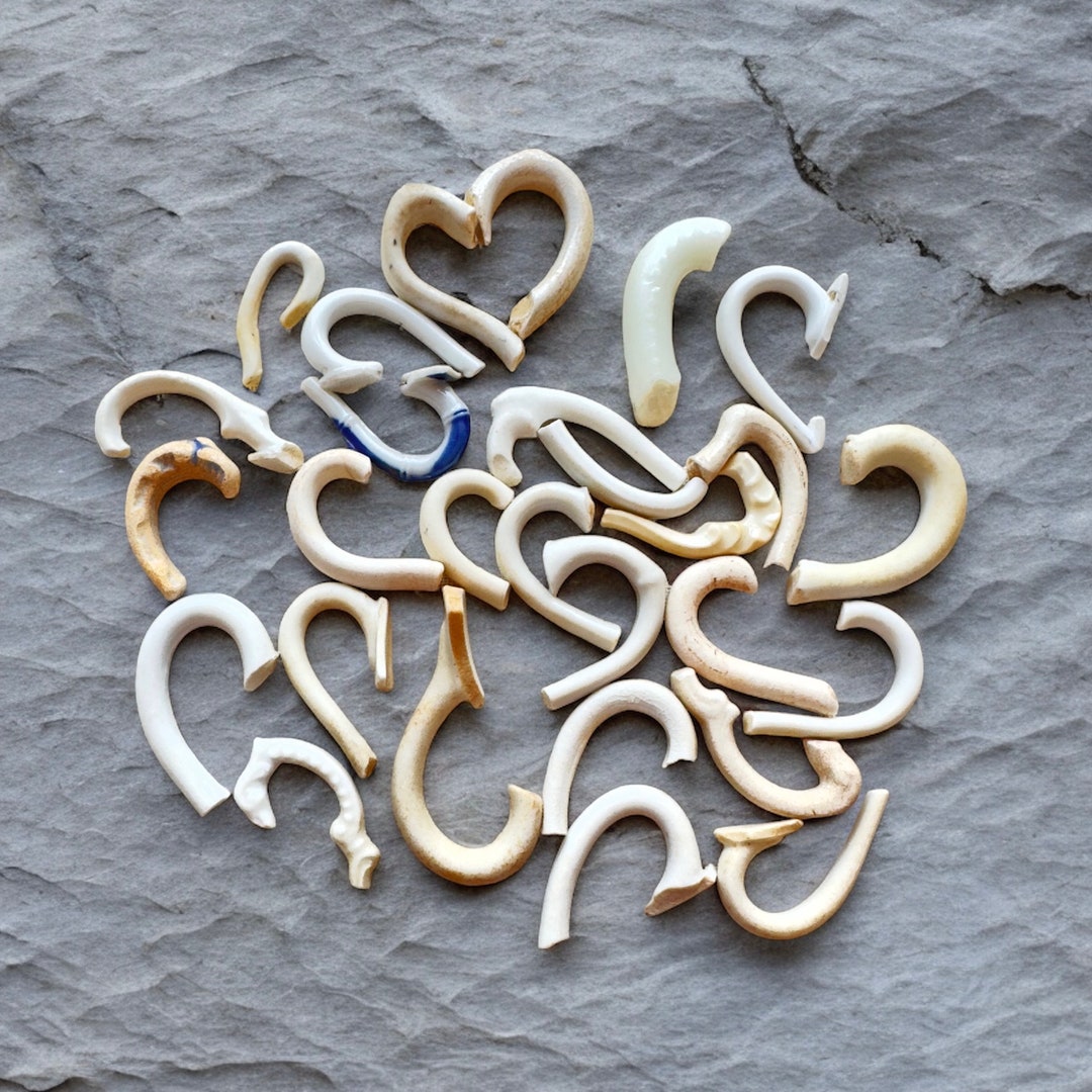 River Beach Pottery Teacup Handles Textures Patterns Naturally Tumbled ...