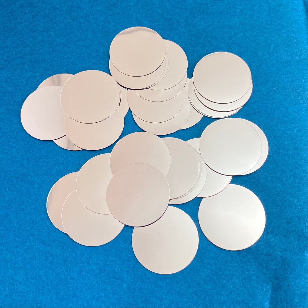 Vintage USA 30mm Silver Round Mirror Sequins Paillette No Hole Lot of ...