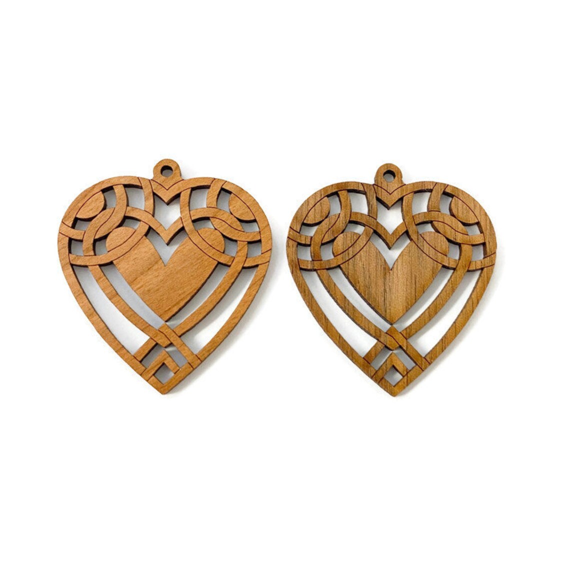 Wood Pendant 42 Mm Open Heart Shape Color Choice Each - Etsy