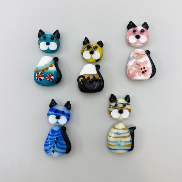 Lampwork Cat Beads - Etsy