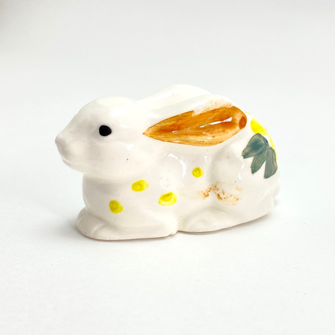 Vintage Pottery Focal Bead 32mm Bunny Rabbit Figurine LAST ONE - Etsy