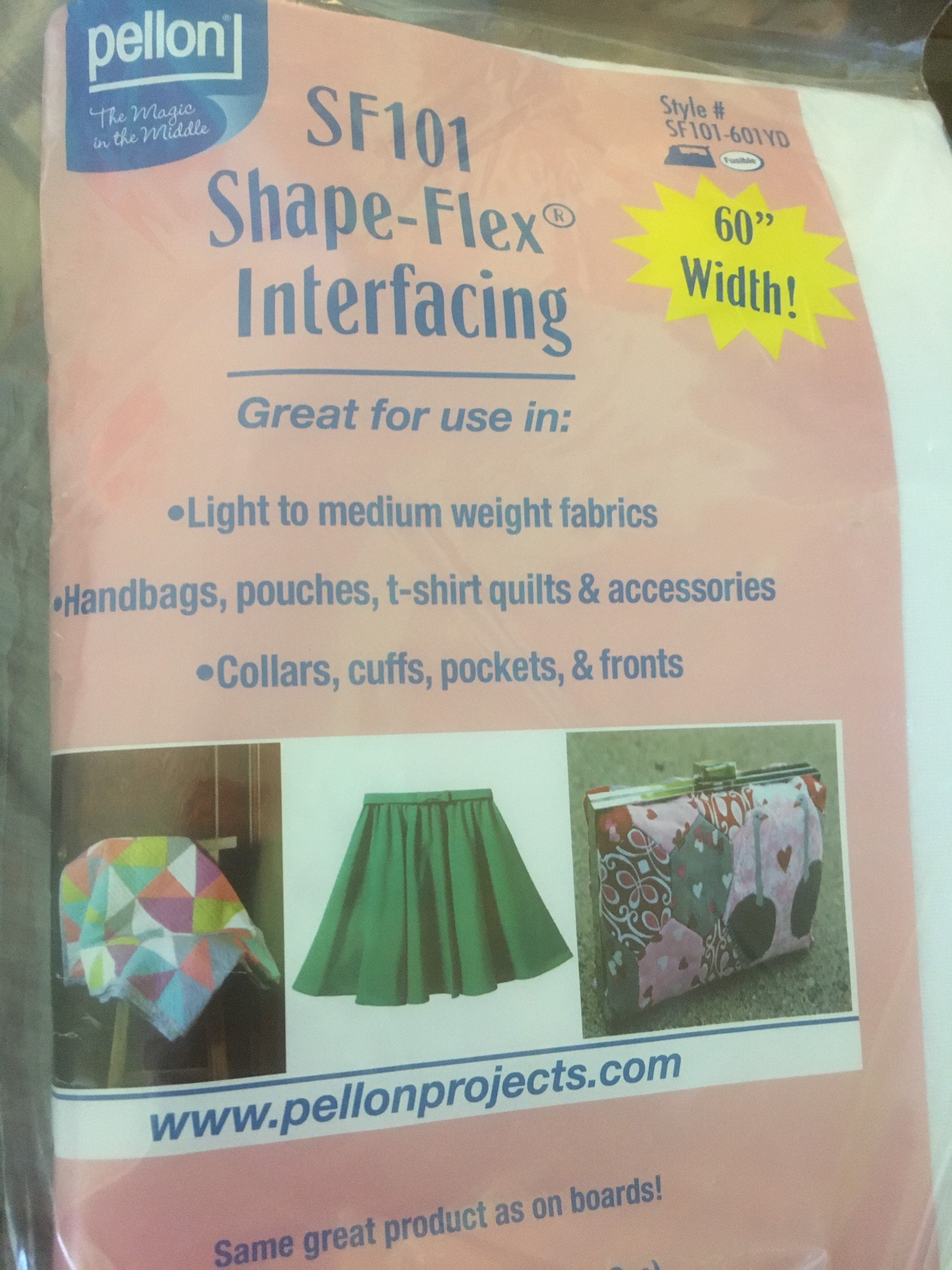 Pellon Packaged Sf101 Shape-flex Interfacing. Sealed Package 60x1 Yard ...