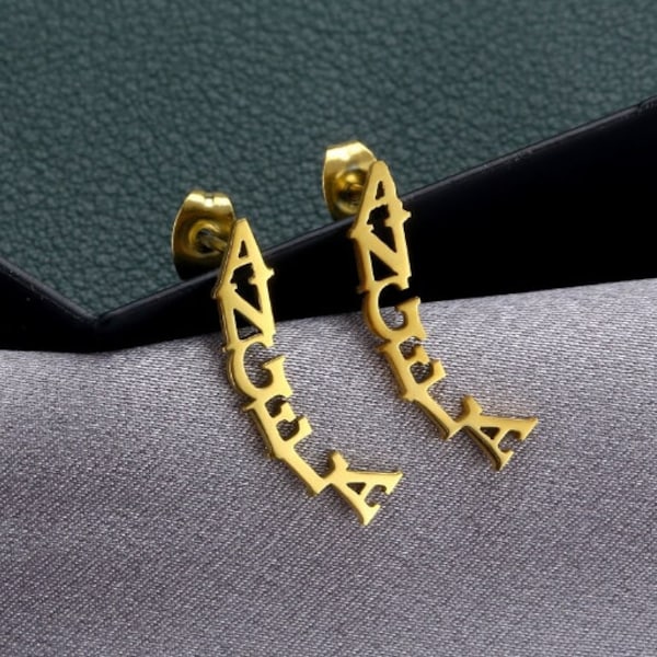 Custom Name Earrings - Etsy