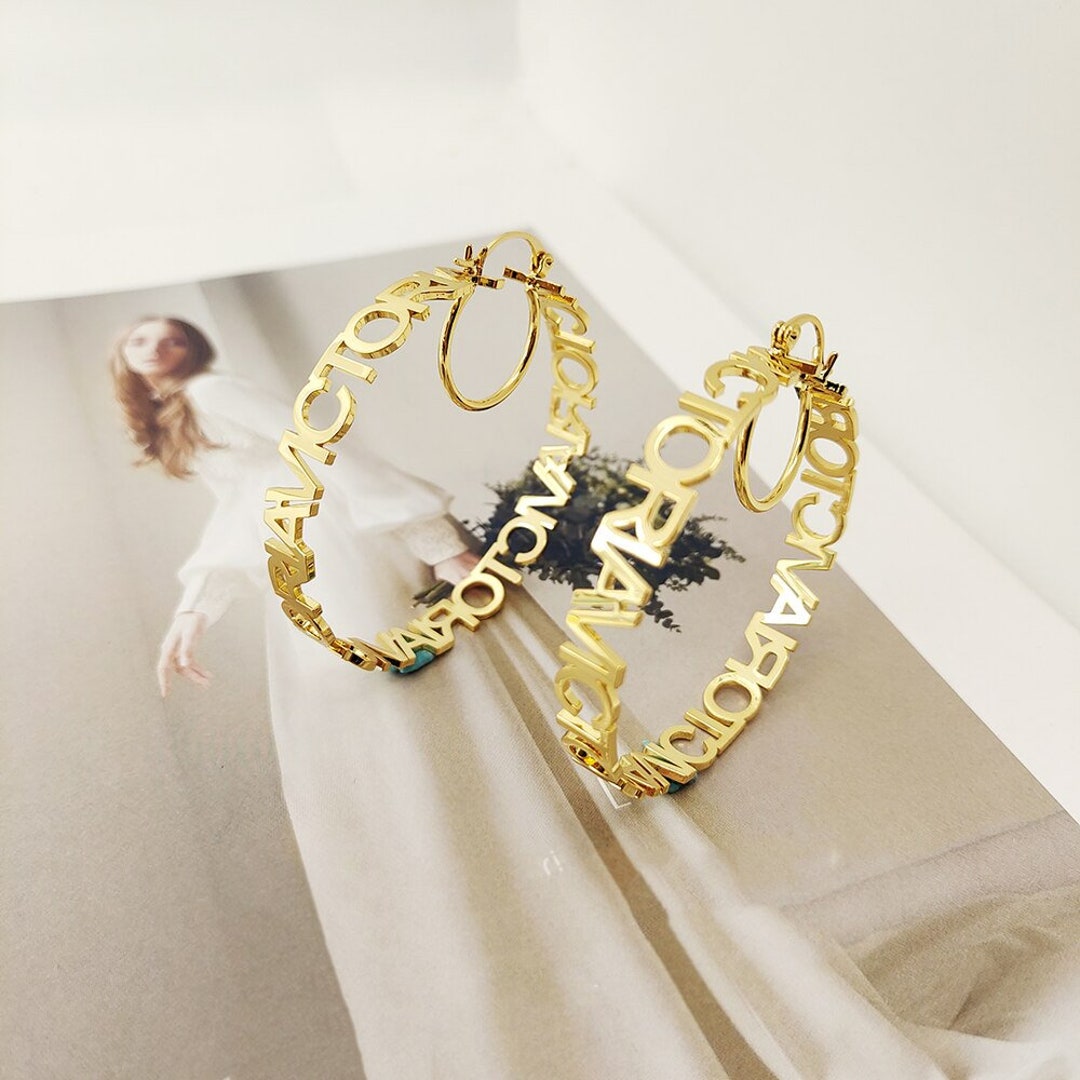 Statement Words Name Earrings • Custom Name Earrings • Name Earrings ...