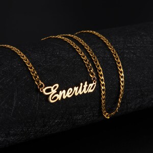 Curb Chain Name Necklace • Custom Name Necklace • Name Necklace •gift ...