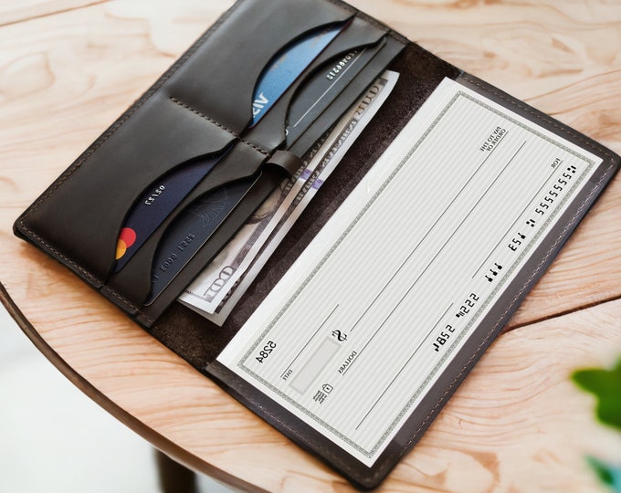 Slim Checkbook Cover. Personalized Checkbook Wallet. Checkbook Holder ...