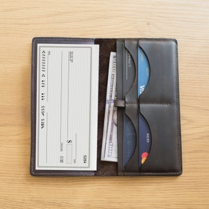 Personalized Leather Checkbook Cover, Customizable Check Wallet With ...