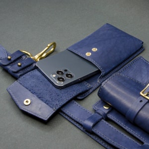 Personalized Leather Hiking Utility Belt With Removable Phone - Etsy