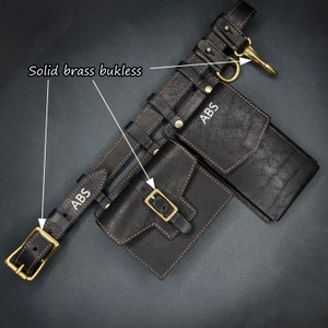 Personalized Leather Hiking Utility Belt With Removable Phone - Etsy