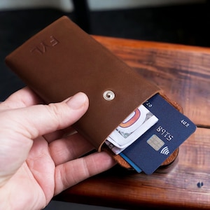 Custom Leather Origami Wallet With 2 Flaps - Minimalist Slim Design ...