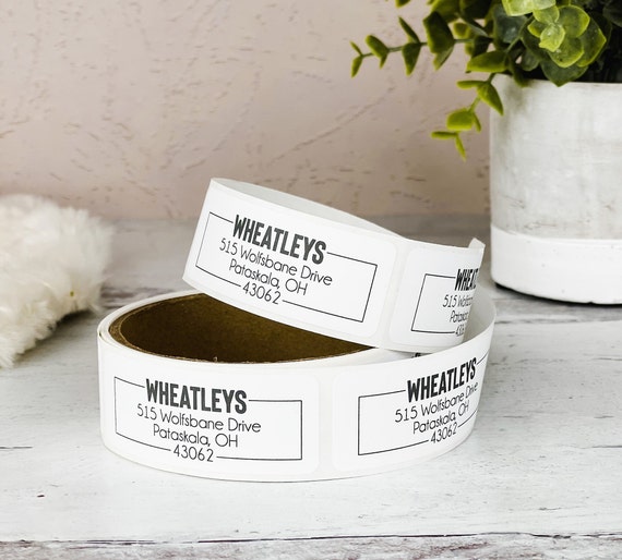 Custom Sticker Personalized, 250 Rolls, 2.6"L X 0.75"H - White Matte ...