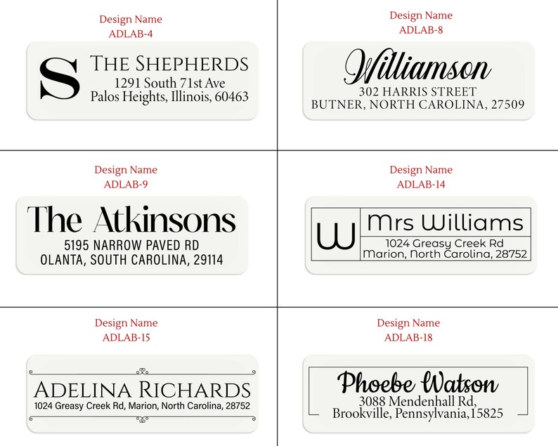 Return Address Labels, Custom Address Labels, Clear & White Address ...