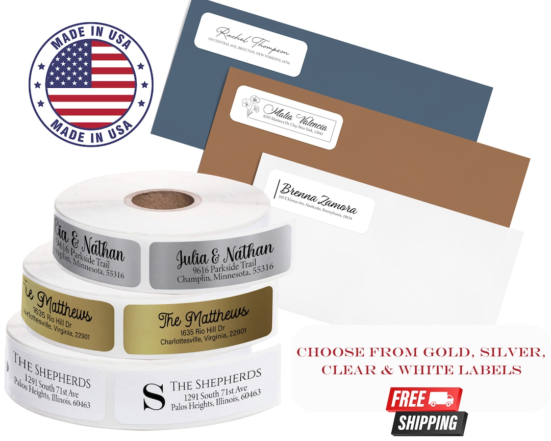 Address Labels Roll - Modern Address Labels - Address Labels 250 500 ...