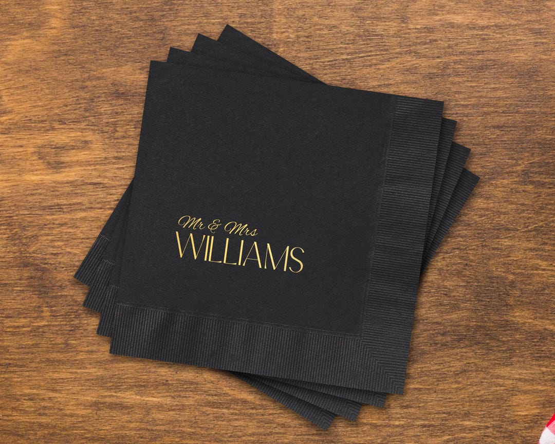 Personalized Foil Napkins | Custom Napkins | Wedding Reception Napkins ...