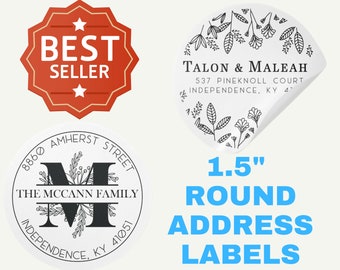 Family Return Address Label Sticker Round 2 Inch Circle - Etsy