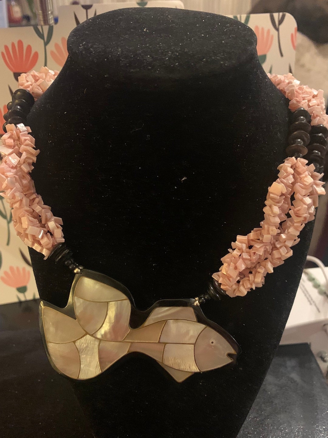 MOP Inlay Goldfish Pendant on Shell Necklace lee Sands - Etsy