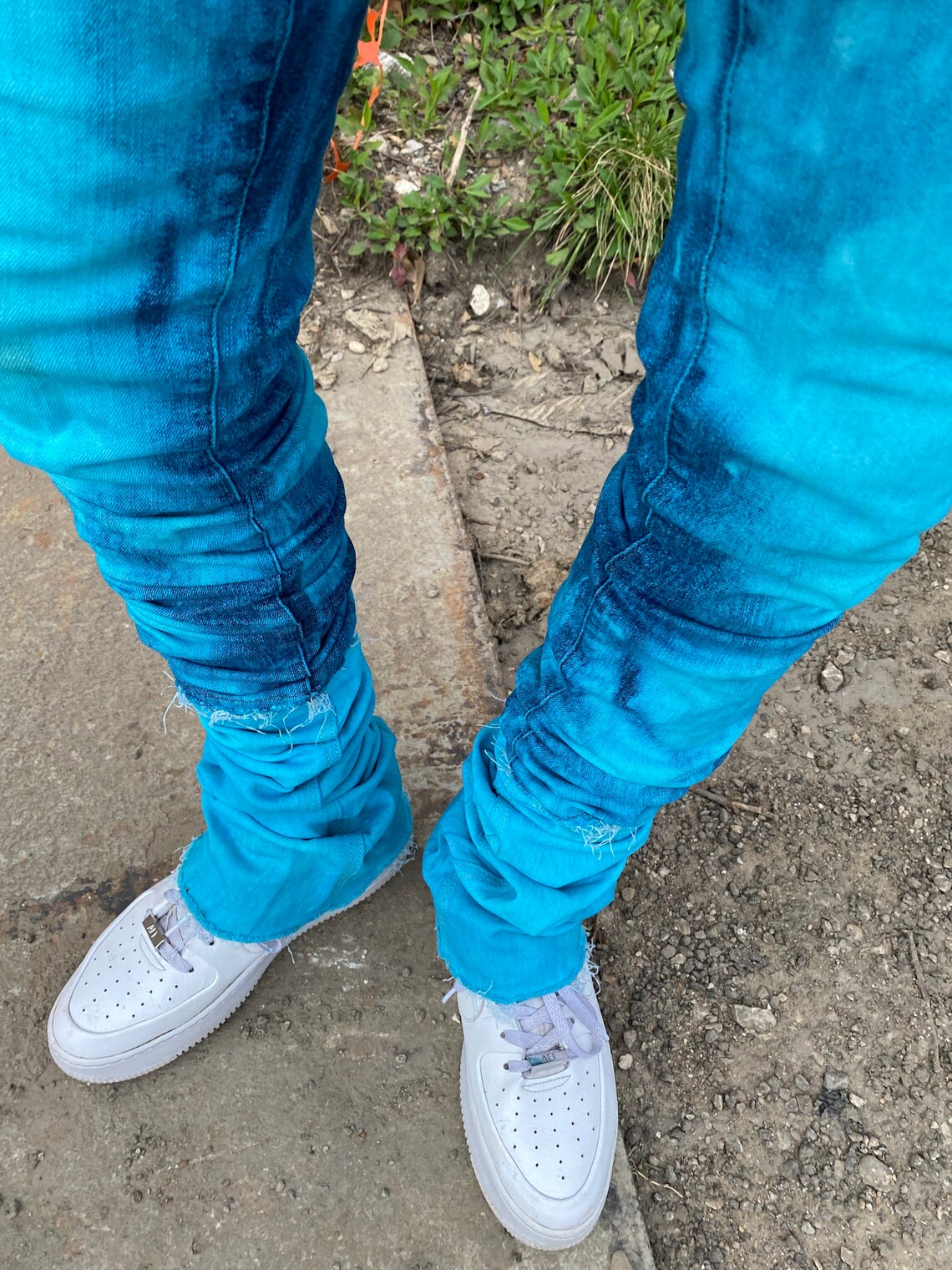 Mens Custom Stacked Jeans - Etsy