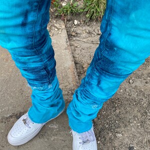 Mens Custom Stacked Jeans - Etsy