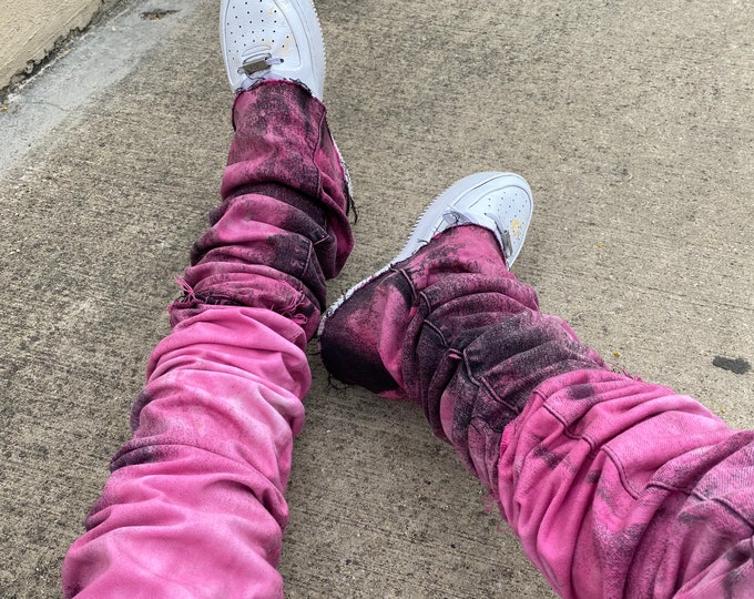 Men’s Stacked Jeans - Etsy