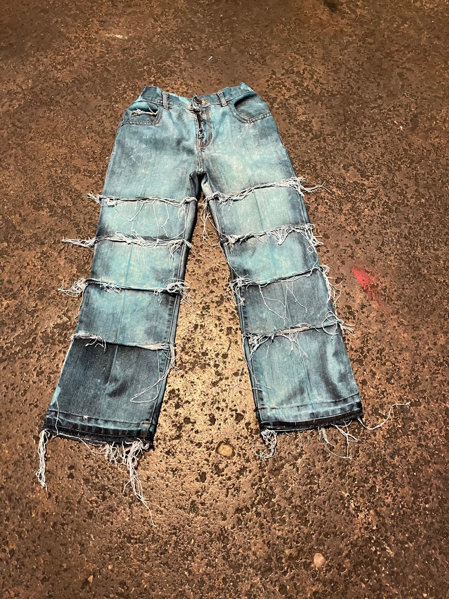 Denim Layered Jeans Girls - Etsy