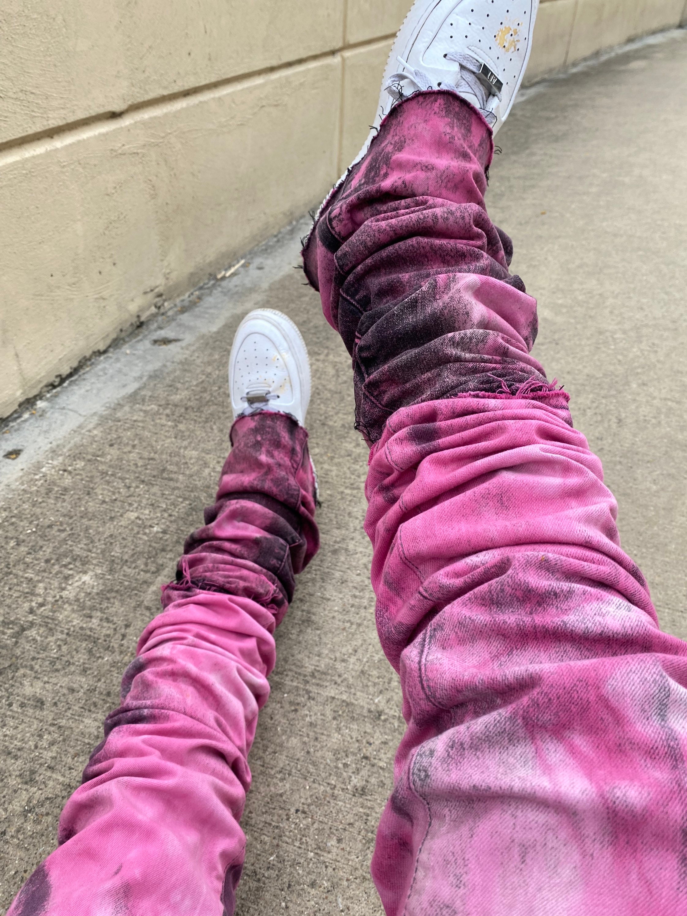 Mens Stacked Jeans - Etsy