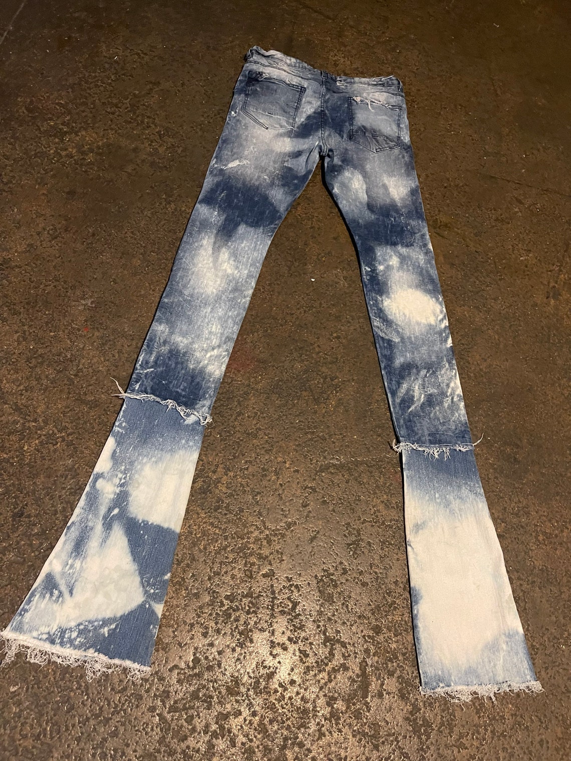 Mens Stacked Blue Clouds Jeans - Etsy