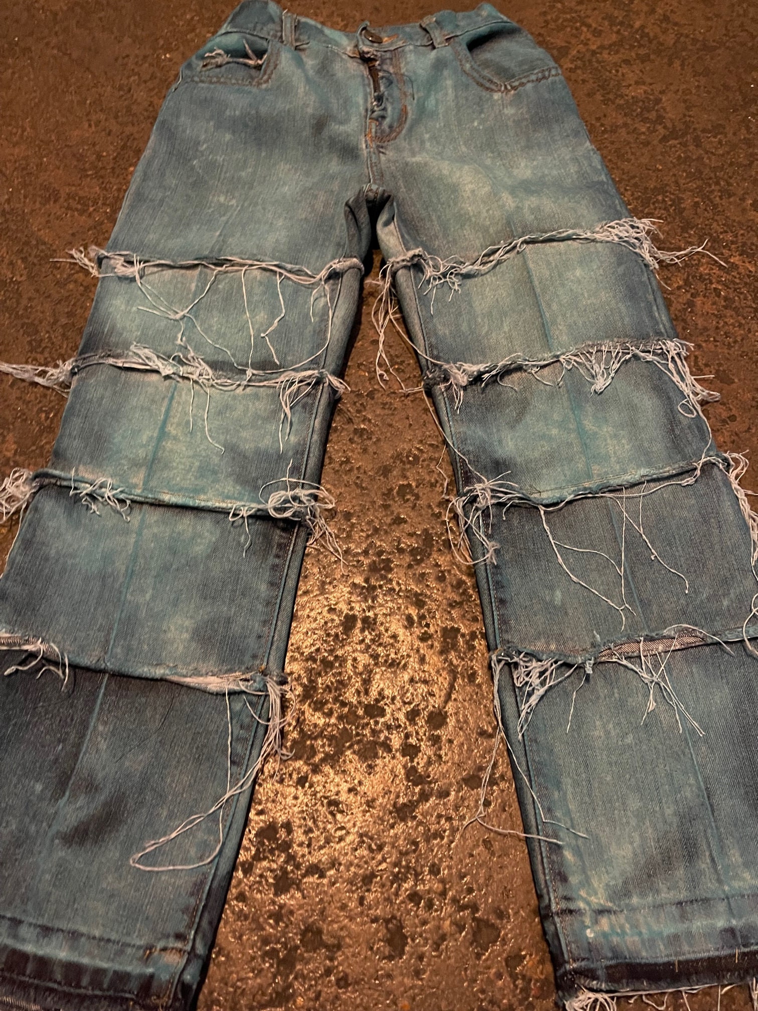 Denim Layered Jeans Girls - Etsy