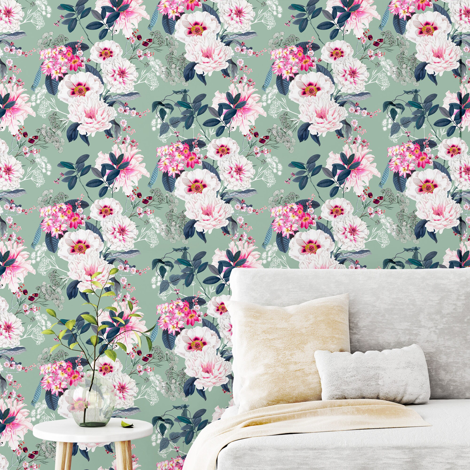 Wallpaper Wall Décor Sicily Orange Wallpaper Peel and Stick Floral ...