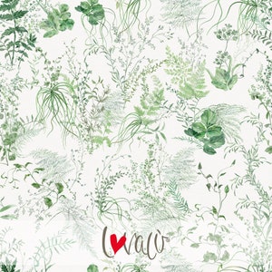 Fern Botanical Wallpaper: Soft Green Peel and Stick Wall Art - Etsy