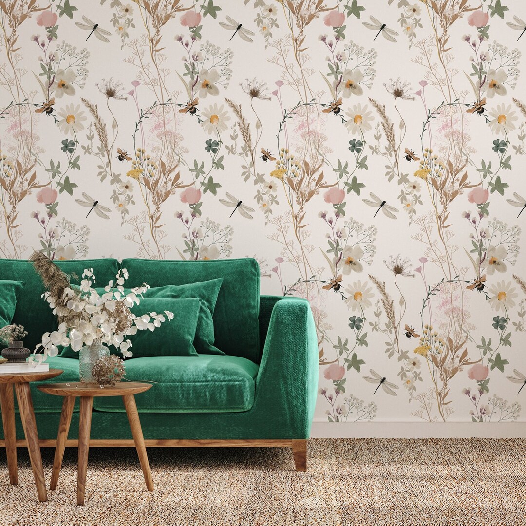 Botanical Removable Wallpaper Peel and Stick Floral Wallpaper, Self ...