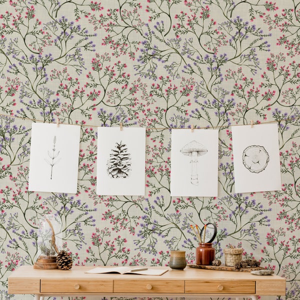 Flower Wallpaper Peel and Stick - Etsy