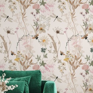 Botanical Removable Wallpaper Peel and Stick Floral Wallpaper, Self ...