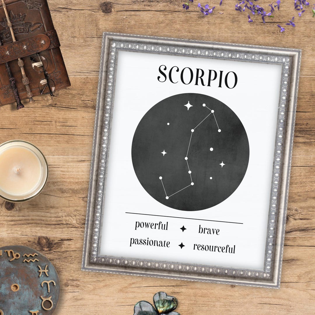Celestial Scorpio Wall Art Print, Digital Download, Star Sign Wall ...
