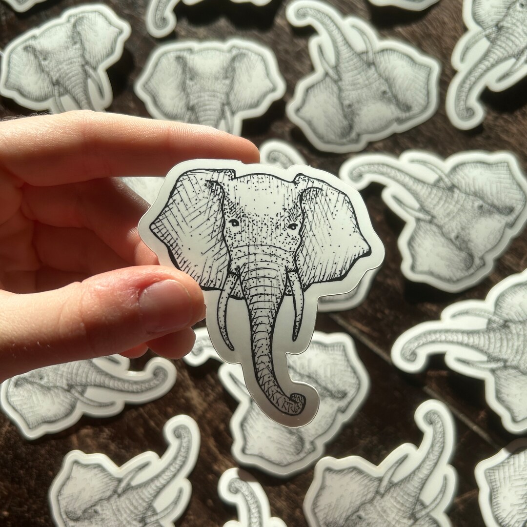 Elephant Sticker, Elephant Sticker Sticker for Water Bottle Sticker for ...