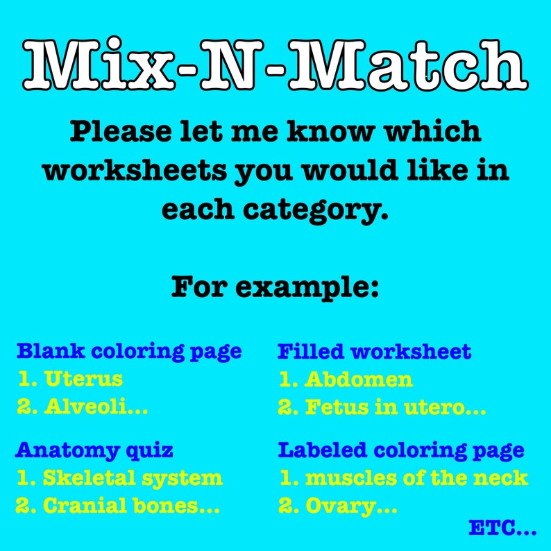 Build-your-own Classroom Worksheet Bundle - 18 Pages - Digital Download ...