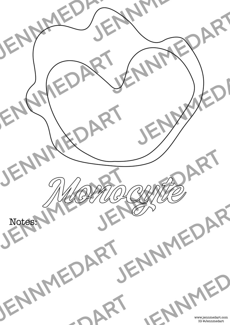 Blood Cells, 7-in-1 Coloring Pages, Digital Download Printable RBC ...