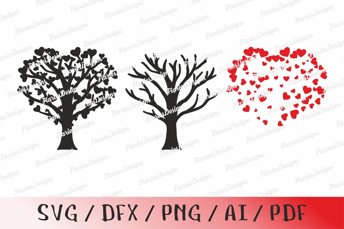 Heart Tree SVG File, Lovely Detailed Vector for Laser and Cricut ...