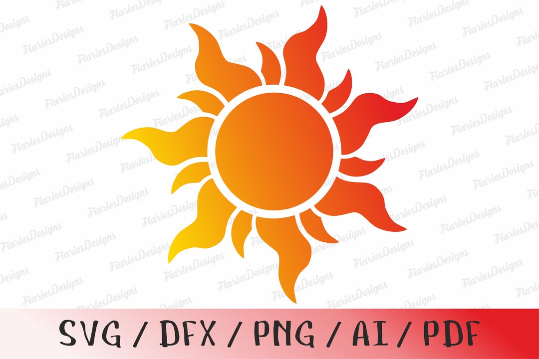 Tangled Sun SVG, Rapunzel Cut File, Sun Vector Clipart, Cricut, Digital ...