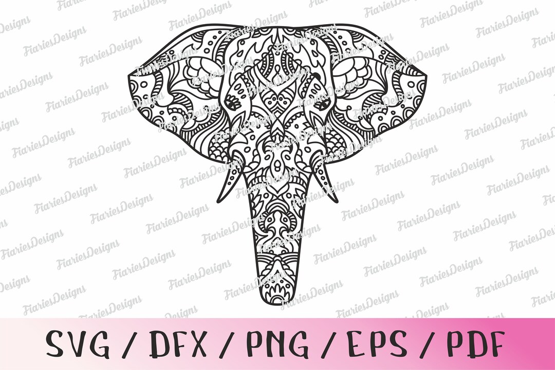 Ethnic Elephant SVG Mandala Elephant SVG Elephant Head Animal Mandala ...