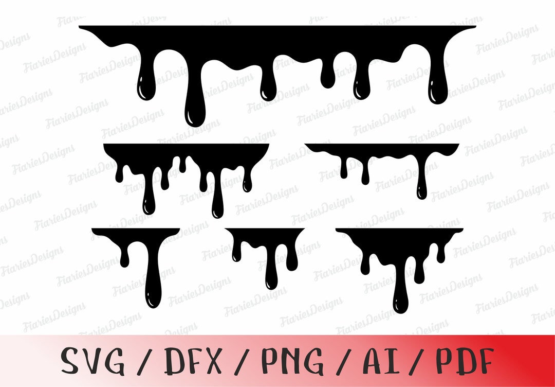 Dripping Borders SVG, Bloody Drips Bundle, Honey, Blood, Snow Drip ...