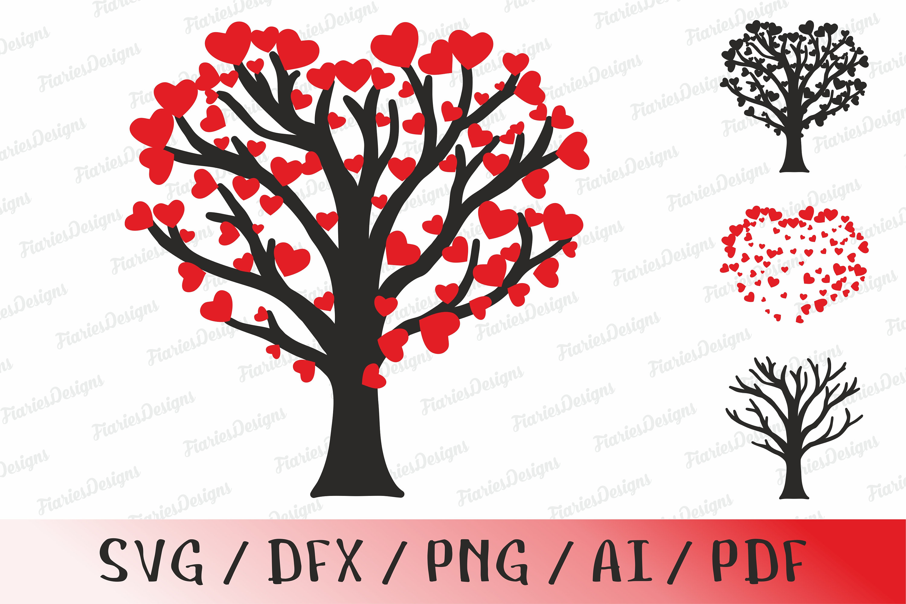 Heart Tree SVG File, Lovely Detailed Vector for Laser and Cricut ...