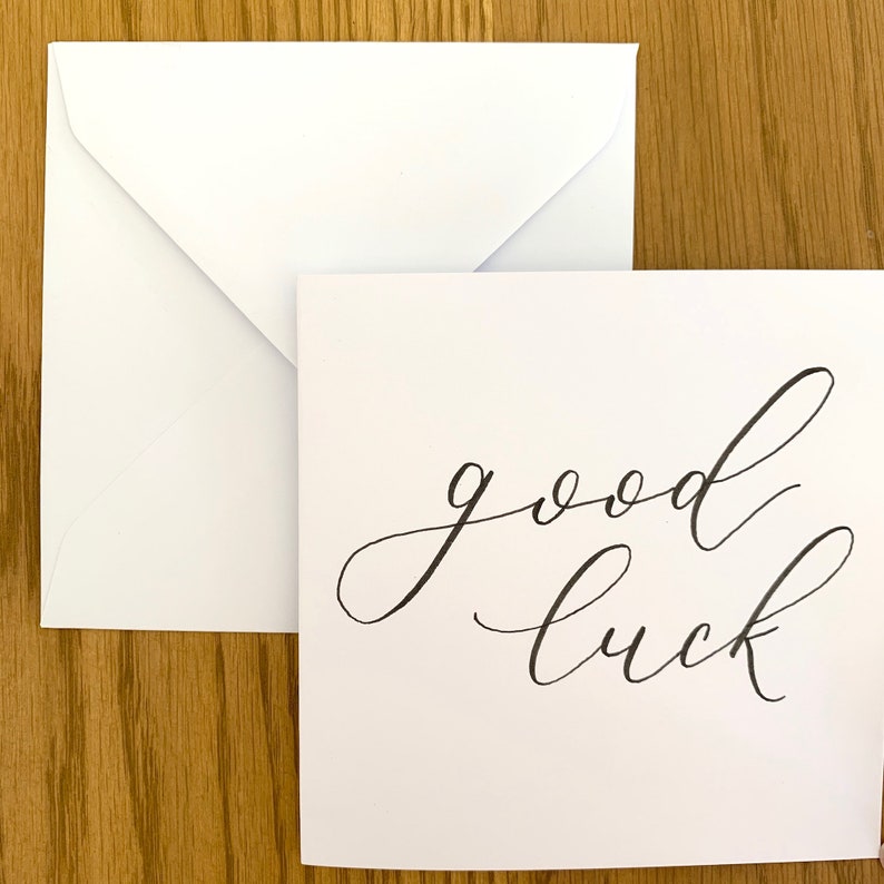 Good Luck Card Simple and Stylish Design with Calligraphy | Etsy