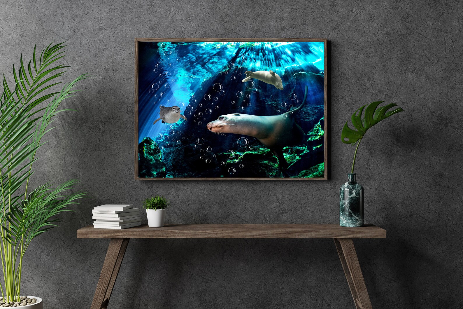Underwater Sealion Photo Sealion Art Print Underwater Cave Art Sealion ...