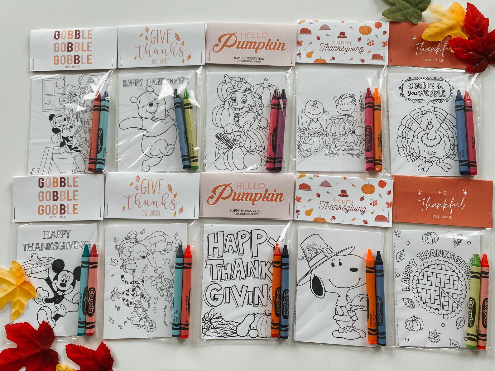 Thanksgiving Party Favor Mini Coloring Sheet With Crayons - Etsy
