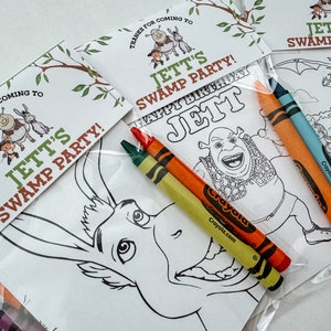 Shrek Party Favors, Swamp Ogre Party Favor Mini Coloring Sheets ...