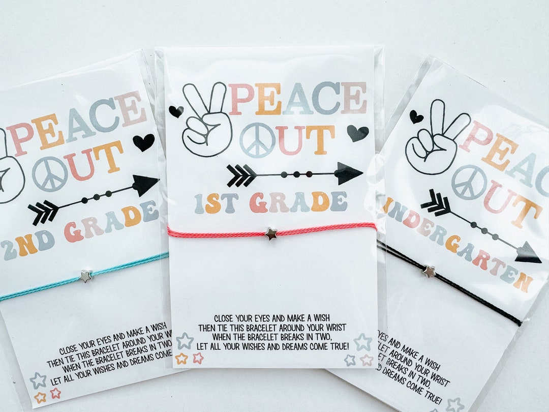 Groovy Graduation Wish Bracelet, Peace Out Graduation Gift, Graduation ...