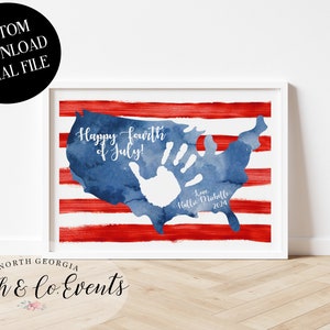 Fourth of July Handprint Craft for Kids, Printable Fourth of July Craft ...